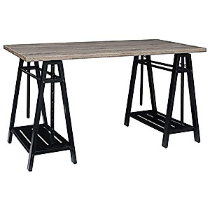 Signature Design by Ashley Irene Industrial Adjustable Desk, Beige & Gray