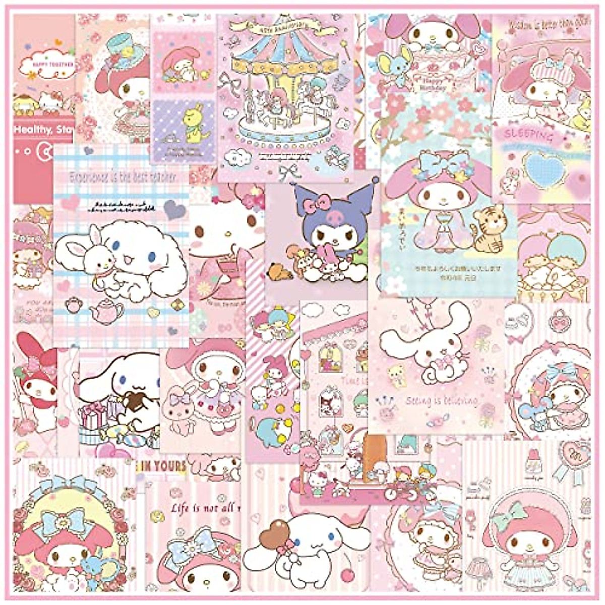 ArtBiz 160PCS Anime Wall Collage Kit Aesthetic Pictures, Pink Anime Photo Collection for Teen Girls Room Decor, Manga Posters Wall Prints Kit, Cute Posters for Room Bedroom Aesthetic