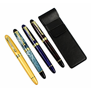 4 PCS in Set Gullor 450 Fountain Pen in 4 Colors (Elegant Colors) with Pen Pouch