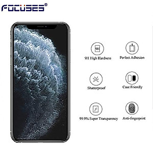 Focuses Screen Protector for iPhone 11 Pro Max, iPhone XS Max, Anti-blue Light Temper Glass Film [Eye Protection ] for iPhone Pro Max/XS Max-3Pcs