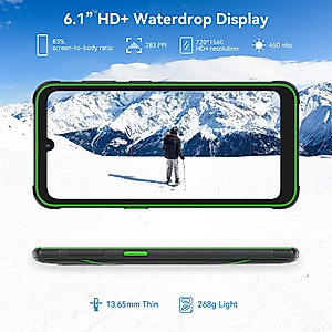 Blackview Rugged Phones Unlocked, BV5200 Unlocked Cell Phone, 7GB+32GB/1TB Expandable, Android 12 Smart Phone, IP68/IP69K Waterproof, 5180mAh Battery, 6.1" HD+13MP Camera, Face Unlock, NFC,Glove Mode