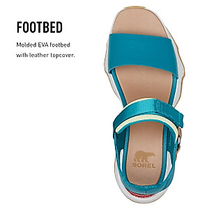 Sorel Women's Kinetic Impact Y-Strap High Sandals - Teal Chloride, Sea Salt - Size 8