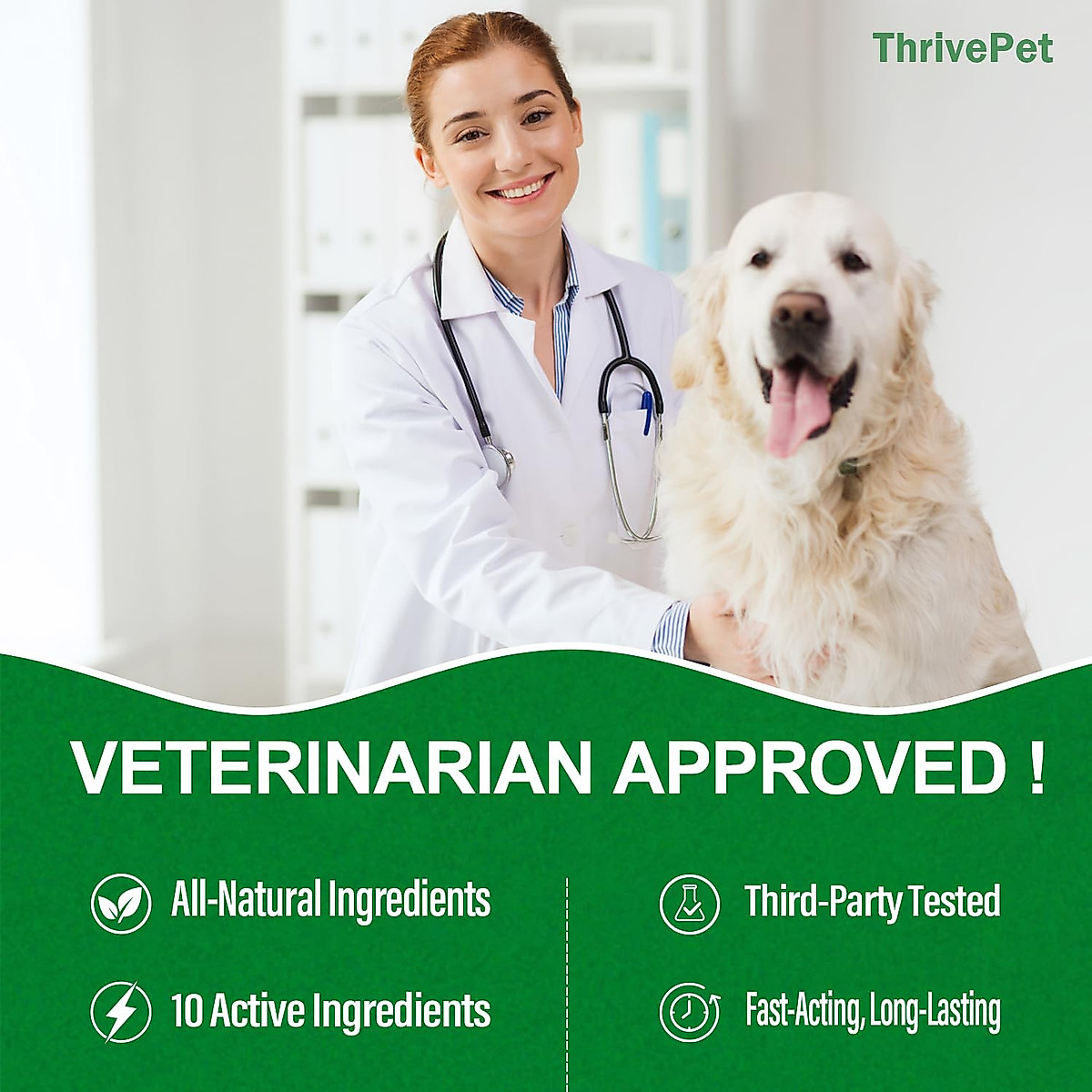 ThrivePet Hemp Calming Chews for Dogs - 120 Count | Duck Flavor - Puppy Dog Calming Treats Supplement for Storm Anxiety, Sleep, Relaxing, Separation Aid, Stress Relief - Vet Approved - Made in USA