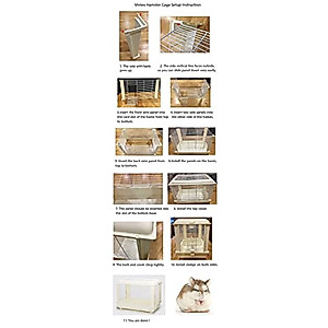 VINTEX Large Hamster Cages,Small Animal Habitat for Large Siberian Hamster, Gerbils, Little Rabbits, Includes 5 Pack Hamster Toys and Habitat Accessories, Measures 24" L x 14" W x 17" H (Black Cage)
