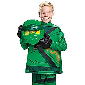 Disguise Lloyd Costume for Kids, Deluxe Lego Ninjago Legacy Themed Children's Character Outfit, Child Size Medium (7-8) Green (100399K)