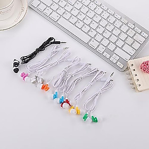 Ladont 50 Pack Bulk Kids Earbuds for Classroom, Student Wired Headphones in Ear Earbuds for School Librariy, 3.5mm Multi Colored Wholesale Earphones for Chromebook Laptop PC