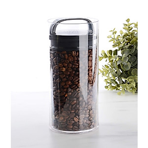 Prepara Evak Fresh Saver, Small-Tall Airless Canister with Black handle, 1.05 Quart, Clear