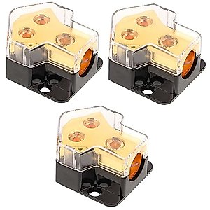 Milisten 3pcs One Point Two Junction Box Ground Distributor car Amplifier Distribution Block Audio Power Distribution Block car Power Distribution Block zinc Alloy Splitter Power Supply