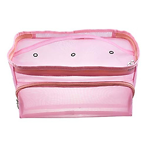 HEALLILY Knitting Bags Nylon High Capacity Mesh with Zipper Yarn Tote Holder Organizer Storage Case for Sewing Carrying Knitting Needles Crochet