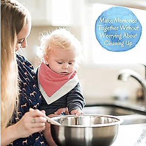 Cooper & Belle Baby Bandana Bibs 100% Cotton Muslin Baby Bibs for Boys and Girls, Reversible and Absorbent Drool Bibs, 4-Pack, Blush