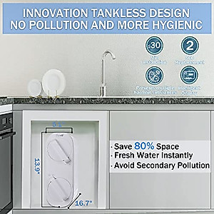 Bevilt RO Water Filtration System,800 GPD Fast Flow, Tankless,Reduces TDS,2:1 Pure to Drain RO Composite Filters Long Life Used for 48-60 Months.