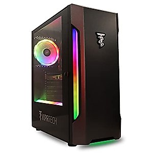 ViprTech Snowstorm Gaming PC Desktop Computer - AMD Ryzen 3 2200G, AMD Radeon Vega 8 Graphics, 8GB DDR4 RAM, 128GB M.2 SSD, 500GB HDD, WiFi, RGB, Windows 10 Pro, 1 Year Warranty, USA Built
