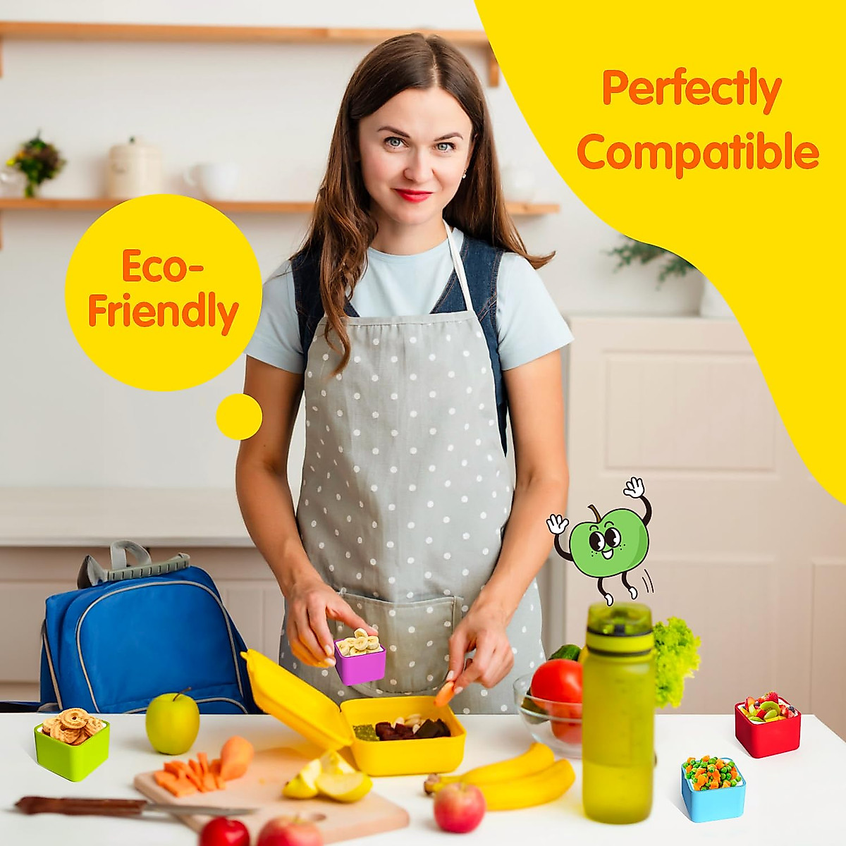 IELEK Silicone Lunch Box Dividers Reusable Non-Toxic, BPA Free, Dishwasher Safe Bento Box Accessories Lunch Box Dividers