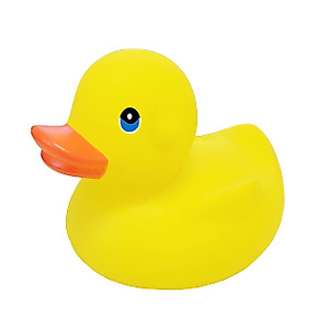Yellow Rubber Duck Toy Duckies for Kids, Bath Birthday Gifts Baby Showers Classroom Incentives, Summer Beach and Pool Activity, 3.5" Inch (4-Pack)