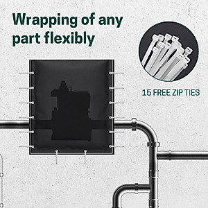 ESINGMILL Backflow Insulation Cover Outdoor Pipe Preventer for Winter Freeze Protection and Backflow Valve, Irrigation Pipe, Sprinkler Valve 16×20inch, Black (0028_1)