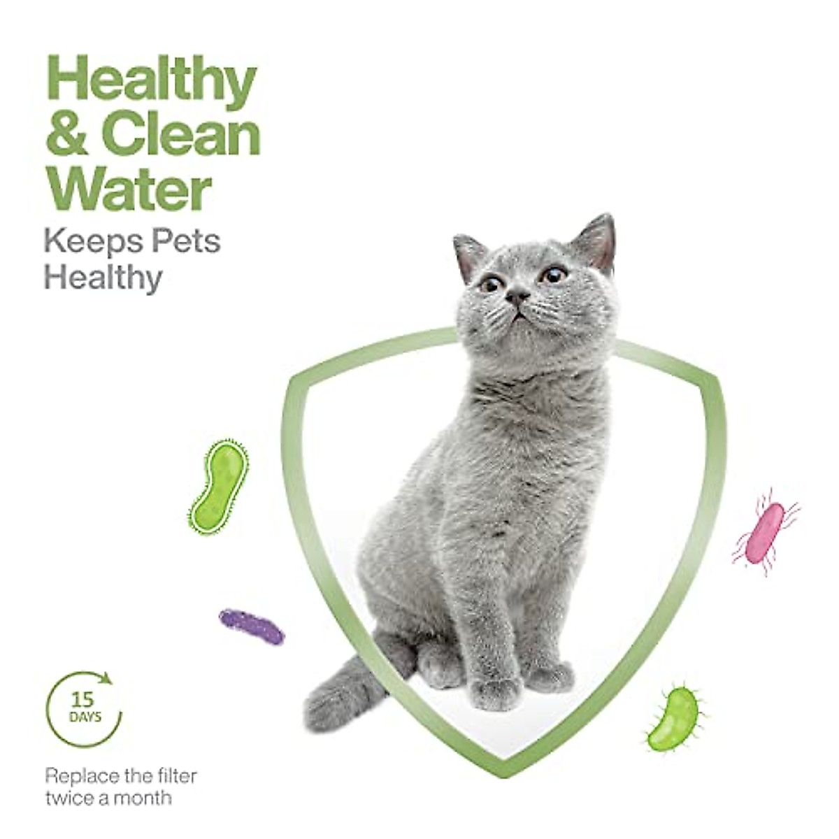 12-Pack Water Filter for Dog/Cat Water Bowl – Dog Water Bowl Dispenser Replacement Filters Compatible with Petmate Mason, Petmate Replendish, Mason Gravity Pet Fountains - Cat Water Fountain Filter