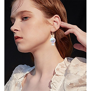 ANDPAI Funny Cute Colorful Sweet Glass Candy Dangle Drop Earrings Creative Chic Personalized Simulation Food Earrings for Women Statement Jewelry Gifts (Colorful)