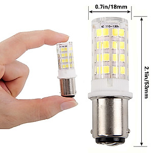 HRYSPN BA15D Double Bayonet Sewing Machine LED Light Bulb 5 Watt Daylight White 6000K Non-dimmable AC110V-130V (Pack of 4)