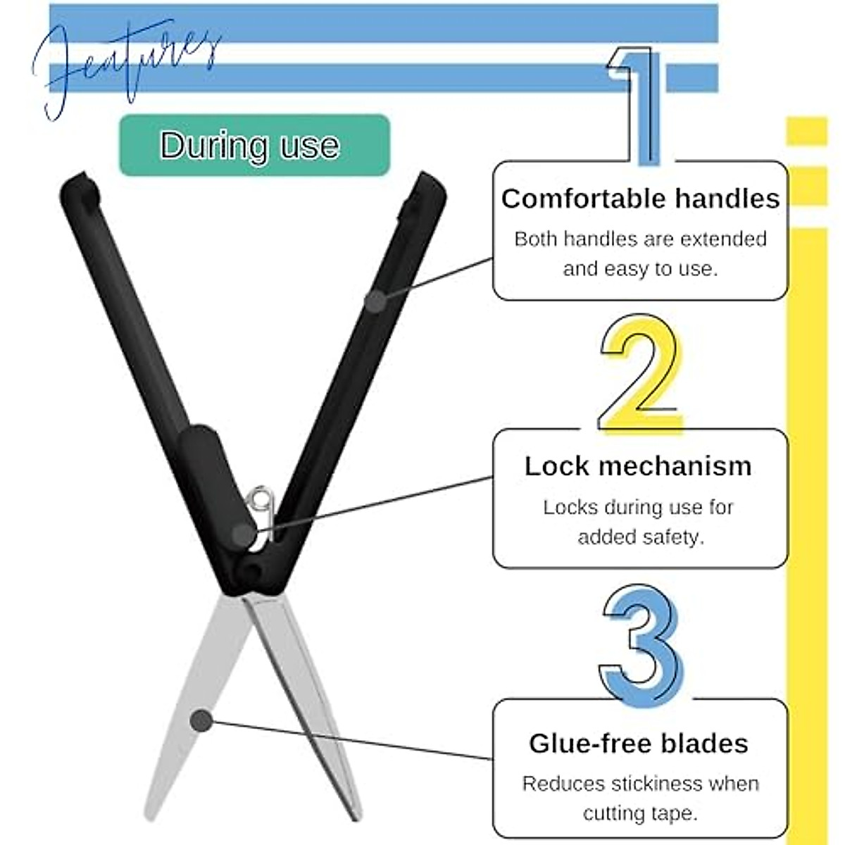 SUN-STAR Slarino Travel Ready Compact Scissors - Pocket Sized & Portable, Light Green S3720012 (Authentic Hologram for US and EU Only)