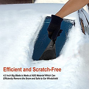 Oversized Ice Scrapers, Car Windshield Snow Scraper with Ergonomic Foam Grip, Window Frost Remover Brush for Truck SUVs-No Scratch,Ideal for Christmas Stocking Stuffers White Elephant Gifts