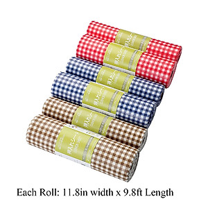 Drawer Liner, 3 Rolls 11.8in x 29.4ft Shelf Liner Cabinet Liner, Waterproof Greaseproof PE Plaid Kitchen Cabinet Liners for Shelves, Non Adhesive Shelf Liners Cut to Fit