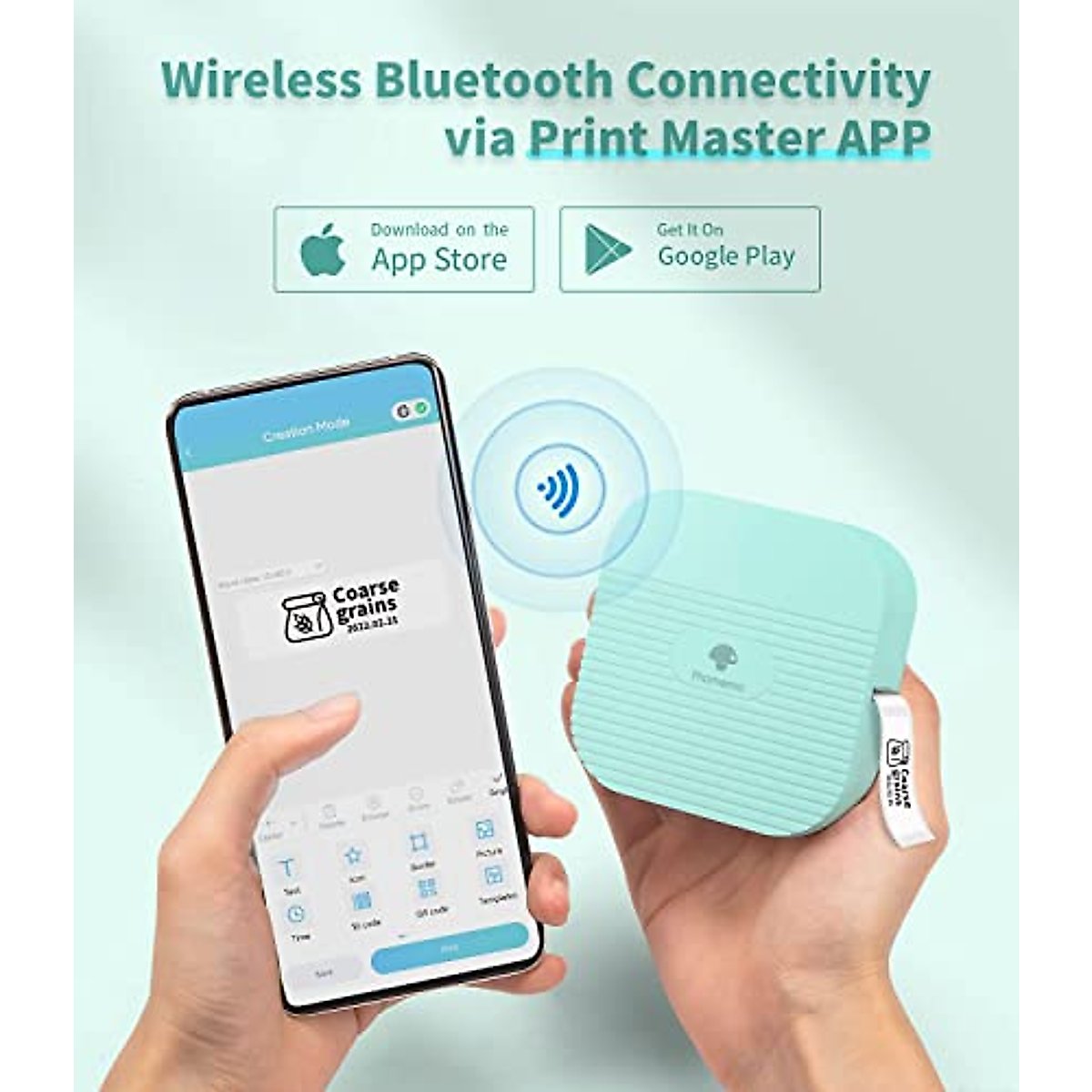 Phomemo Mini Label Maker Machine with Tape, Q31 Bluetooth Label Maker, Ink-Less Wireless Portabel Small Label Printer Machine for iOS/Android, Thermal Sticker Labeler Printer Handheld for Home,Office