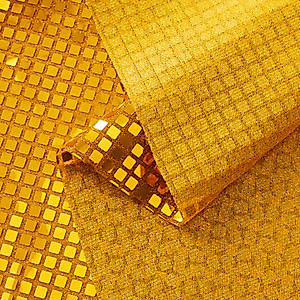 Sugargirl Gold Sequin Backdrop Curtain 2 Panels 2FTx8FT Glitter Disco Party Background Drapes Mirror Foil Backdrop for Wedding Birthday Wall Decor