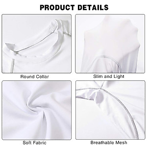 MEETYOO Men's Compression Long Sleeve Athletic Workout Shirt, White, Small