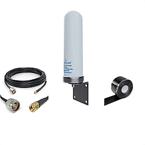 Proxicast 10 dBi 4G/5G/WiFI Omni Antenna + 25 ft Pro-Grade Coax Cable + Free Tape Bundle (ANT-126-002-BDL-25)