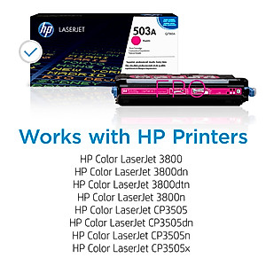 Original HP 503A Magenta Toner Cartridge | Works with HP Color LaserJet 3800, CP3505 Series | Q7583A
