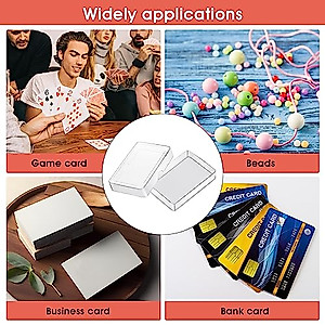 Grevosea 6 Pieces Clear Playing Card Boxes, Playing Card Case Snaps Closed Card Holder Organizer Plastic Card Deck for Gaming Cards, Business Card Storage 3.7 X 2.6 X 0.83 Inch