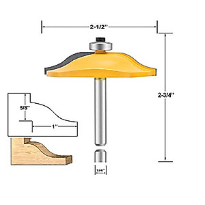 LEATBUY Router Bits 3 PCS Router Bit Set, 1/4-Inch Shank Round Over Raised Panel Cabinet Door Ogee Rail and Stile, Woodworking Wood Cutter, Wood Carbide Milling Tool(1/4-Single)