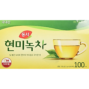 Dongsuh Korean Brown Rice Green Tea, Traditional Korean Tea Blend, 100 1.5g Tea Bags