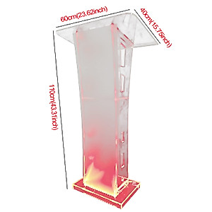 Acrylic Clear Lectern Mobile Acrylic Podium Pulpits Conference Lectern Professional Portable Presentation Podium for Churches,Weddings, Office and School Classrooms (Style C)