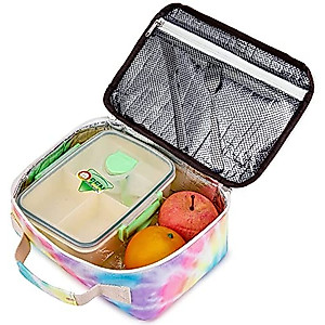 Kids Lunch Box Boys Girls Insulated Lunch Cooler Bag Reusable Lunch Tote Kit for School Travel (094 Tie Dye)