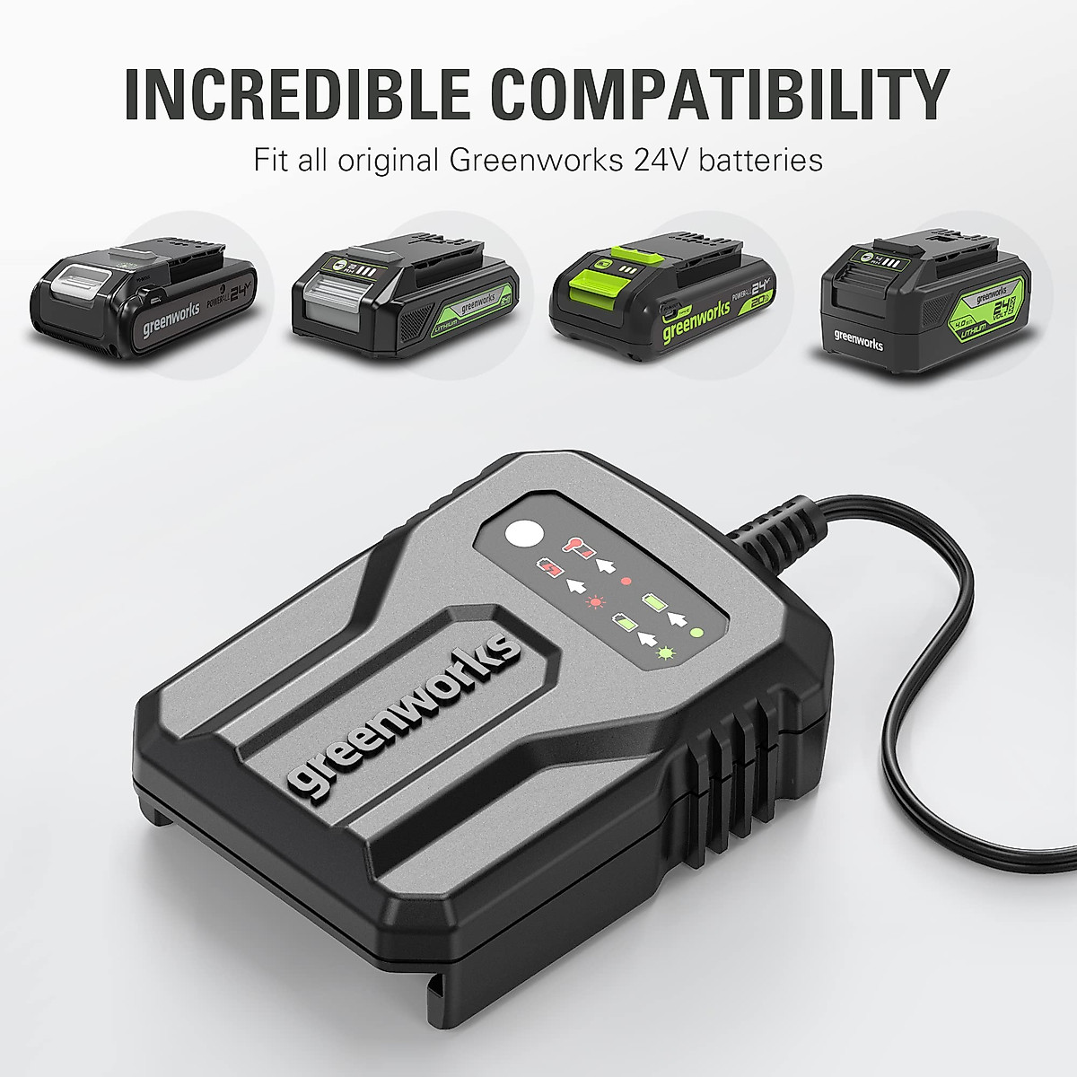 Greenworks 24V Compact Battery Charger (Genuine Greenworks Charger)