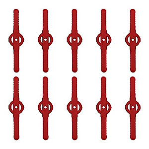 HEEPDD 10 PCS Grass Trimmer Head Blades Replace Plastic Cutter,Blade Replacement Lawn Mower Plastic Weed Wacker Eater Head for Cordless Grass Trimmer (red)