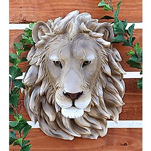 Ebros Gift Safari African Grassland Mufasa Lion Head Wall Decor Plaque 16" Tall Taxidermy Art Decor Sculpture Alpha Pride Lion King Wall Bust Plaque