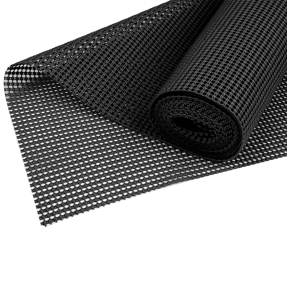 Drawer and Shelf Liner Non Adhesive 17.5 Inch x 10 FT Grip Liners for Kitchen Drawers Shelves Cabinets Black