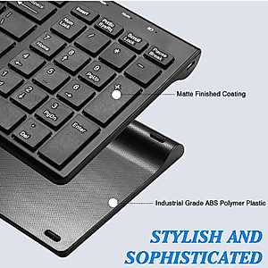 Rechargeable Wireless Keyboard Mouse, UrbanX Slim Thin Low Profile Keyboard and Mouse Combo with Numeric Keypad Silent Keys for Microsoft Surface Duo 2 - Black