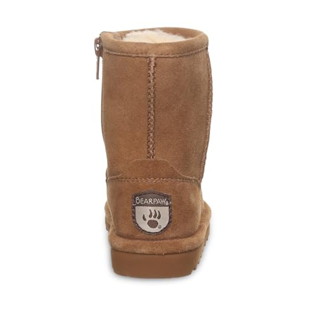 BEARPAW Elle Toddler Hickory Size 12 | Toddler's Boot Classic Suede with Zipper | Kid's Slip On Boot | Comfortable Winter Boot