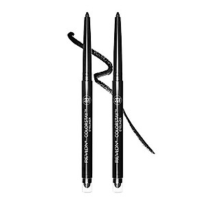 Revlon ColorStay Pencil Eyeliner with Built-in Sharpener, Waterproof, Smudgeproof, Longwearing Eye Makeup with Ultra-Fine Tip, 201 Black, 2 Pack
