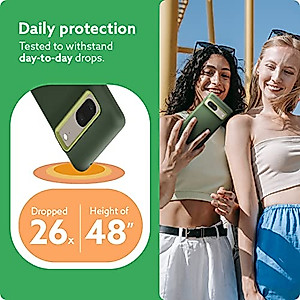 Caseology Nano Pop for Google Pixel 7 Case [Military Grade Drop Tested] Dual Layer Silicone Case - AVO Green