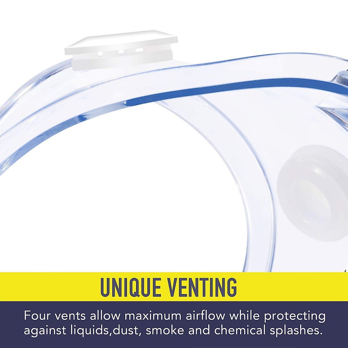 YunTuo 2 pack Safety Goggles, Adjustable,Lightweight Anti-Fog Protective Safety Glasses, Eye Protection, White