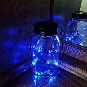 12 Pack Fairy Lights Battery Operated with Timer 6.5feet Silver Wire 20 LEDs Waterproof 8 Modes Twinkle Lights for Garden Bedroom Wedding Christmas Party Mason Jar Decor Celebration Lighting (Blue)