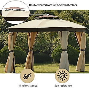 ADUH Gazebo Canopy Soft Top Outdoor Patio Gazebo Tent Garden Canopy for Your Yard, Patio, Garden, Outdoor Or Party