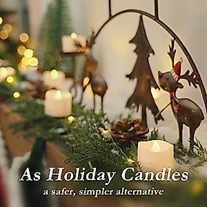 Amagic Flameless Votive Candles with Timer, 12 Pack Battery Operated LED Tea Lights in Warm White for Wedding,Table,Festival Celebration,Halloween,Christmas Decorations