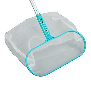 CHICIRIS Swimming Pool Leaf Skimmer, Pool Skimmer Net, Swimming Pool Net Plastic Fine Mesh Efficient Cleaning Leaf Rake with Telescopic Rod for Garden