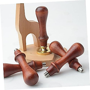 VILLCASE 3Pcs Wooden Handle Wedding invites Wooden Stamps Wedding Scrapbook Seal Stamp Head Replacement Wax Envelope Seal Handle Wax Stamp Replacement Heads Wedding Stamp Handle Beech die