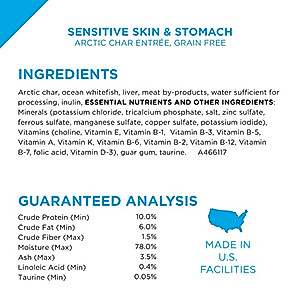 Purina Pro Plan Sensitive Skin And Stomach Wet Cat Food Variety Pack, Sensitive Skin And Stomach Entrees - (24) 3 oz. Cans